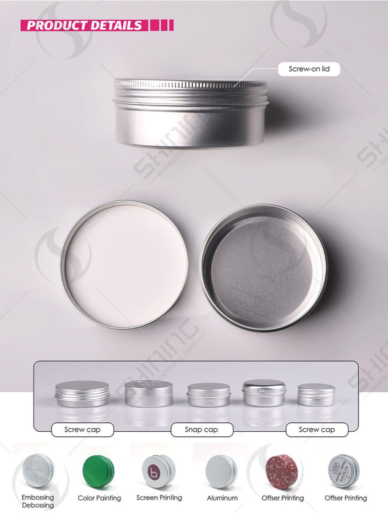 Aluminium screw cap jar with lids Manufacturers