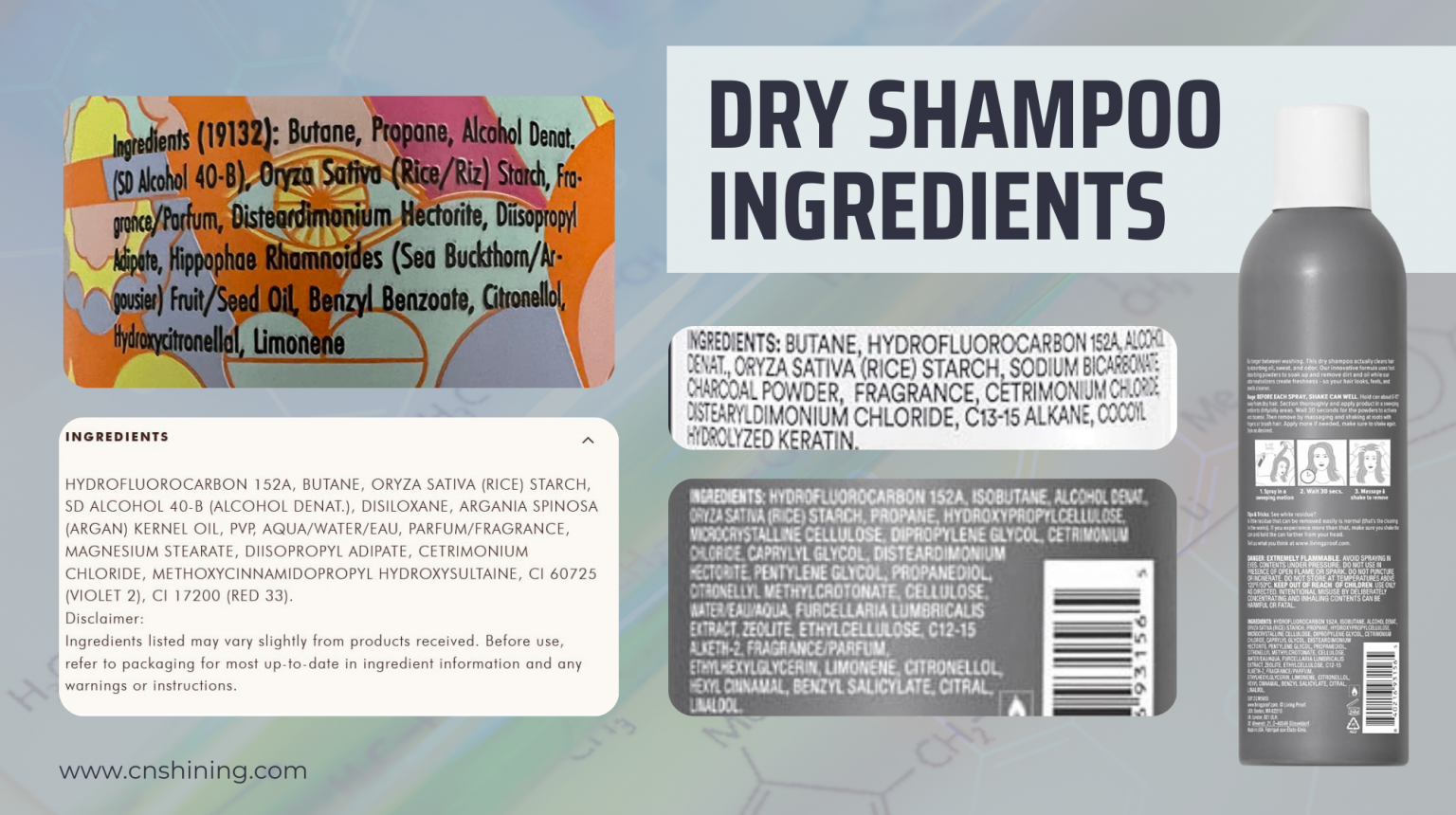 Dry Shampoo Aerosol Can Guide: Benefits, Principles, Ingredients ...