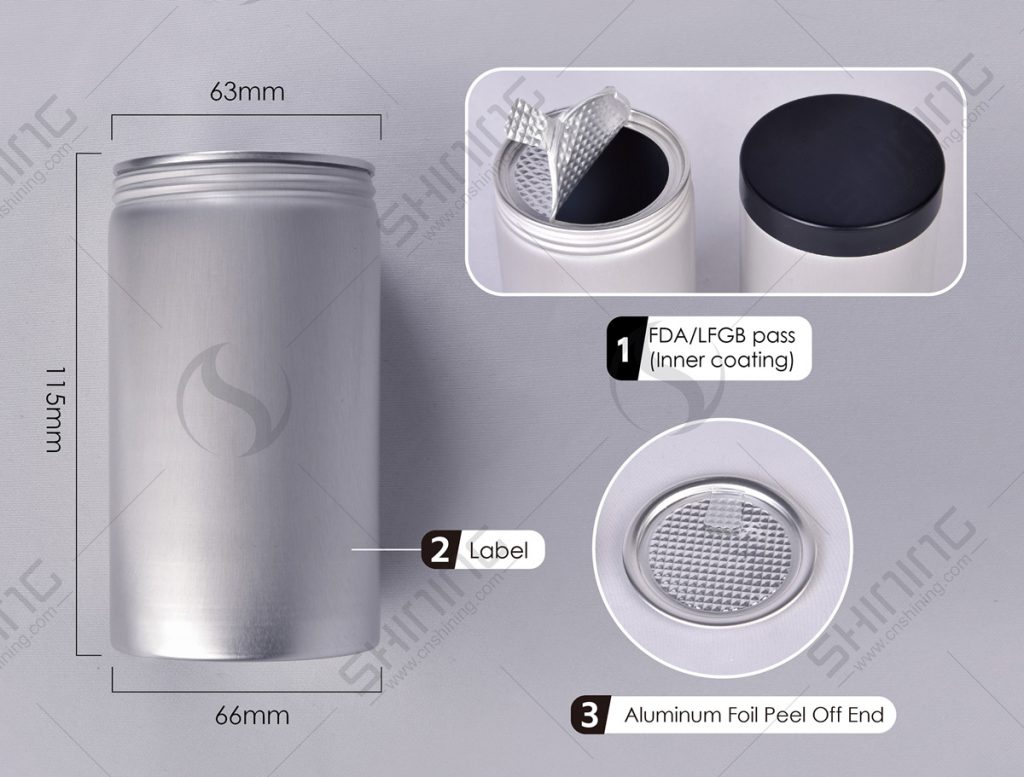 Aluminum Container With Aluminum Easy Open End